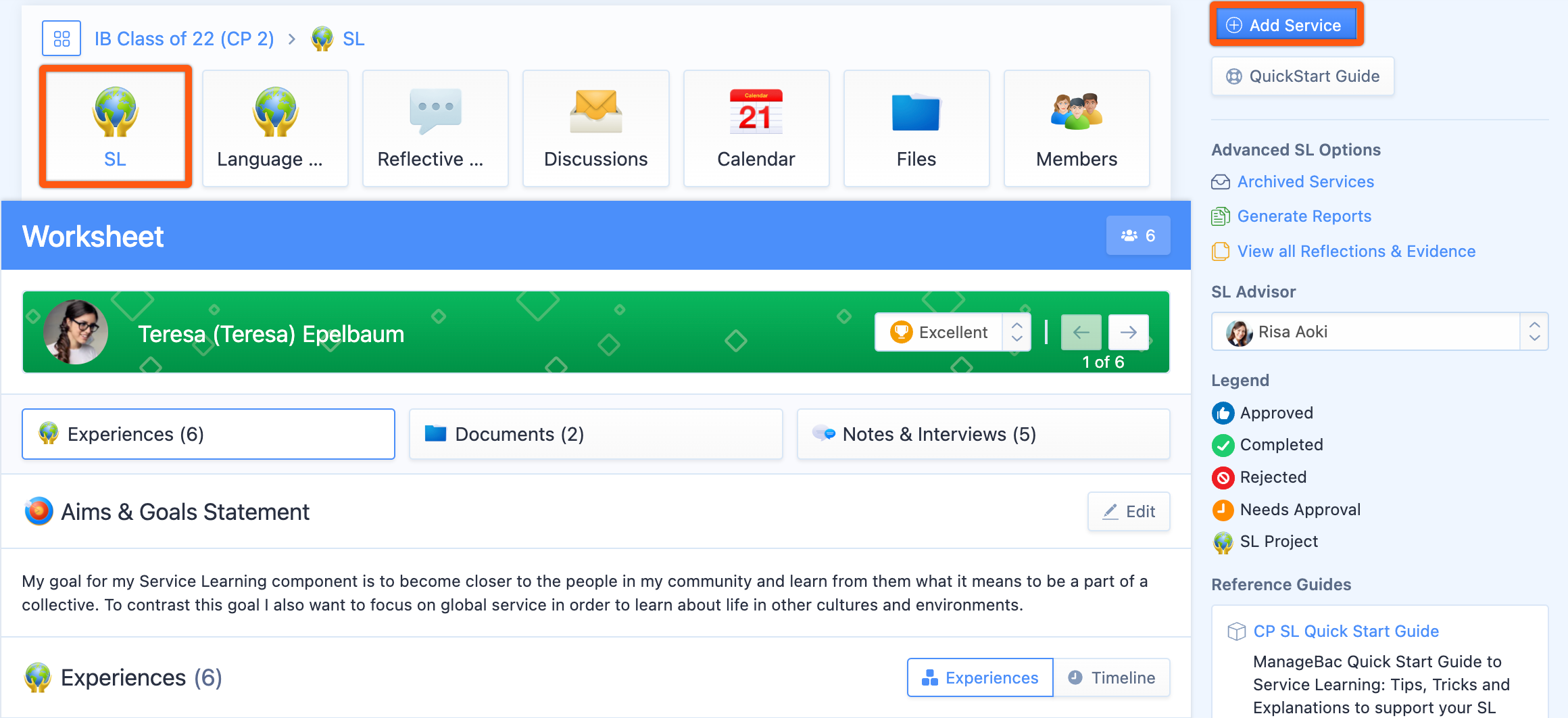 Adding & Managing Service Learning (SL) Activities – ManageBac+ Help Centre