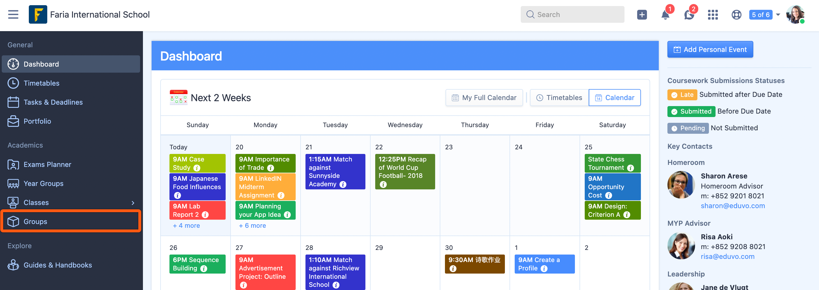 Joining Service as Action (SA) Activity Groups – ManageBac