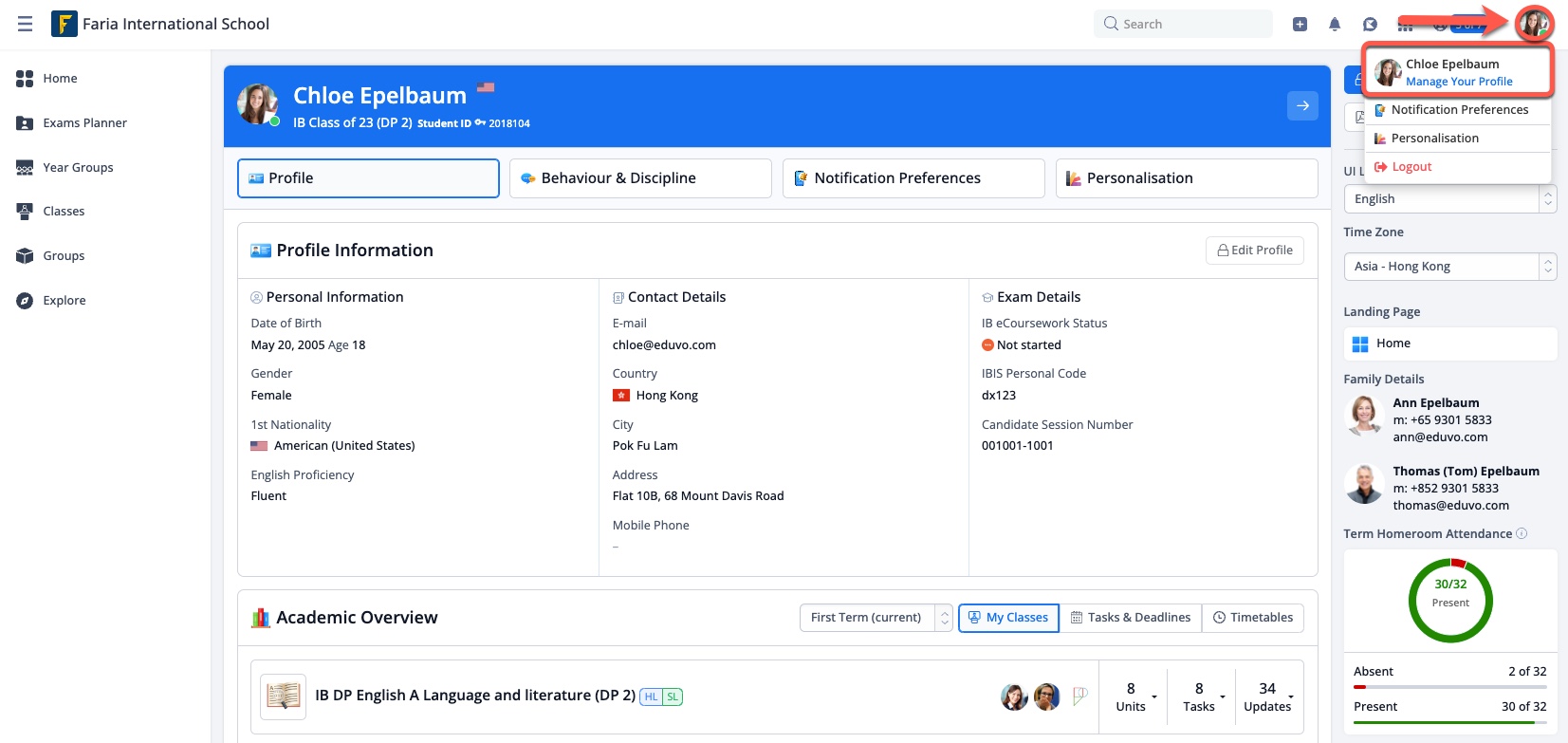 Navigating ManageBac+ as a Student – ManageBac+ Help Centre