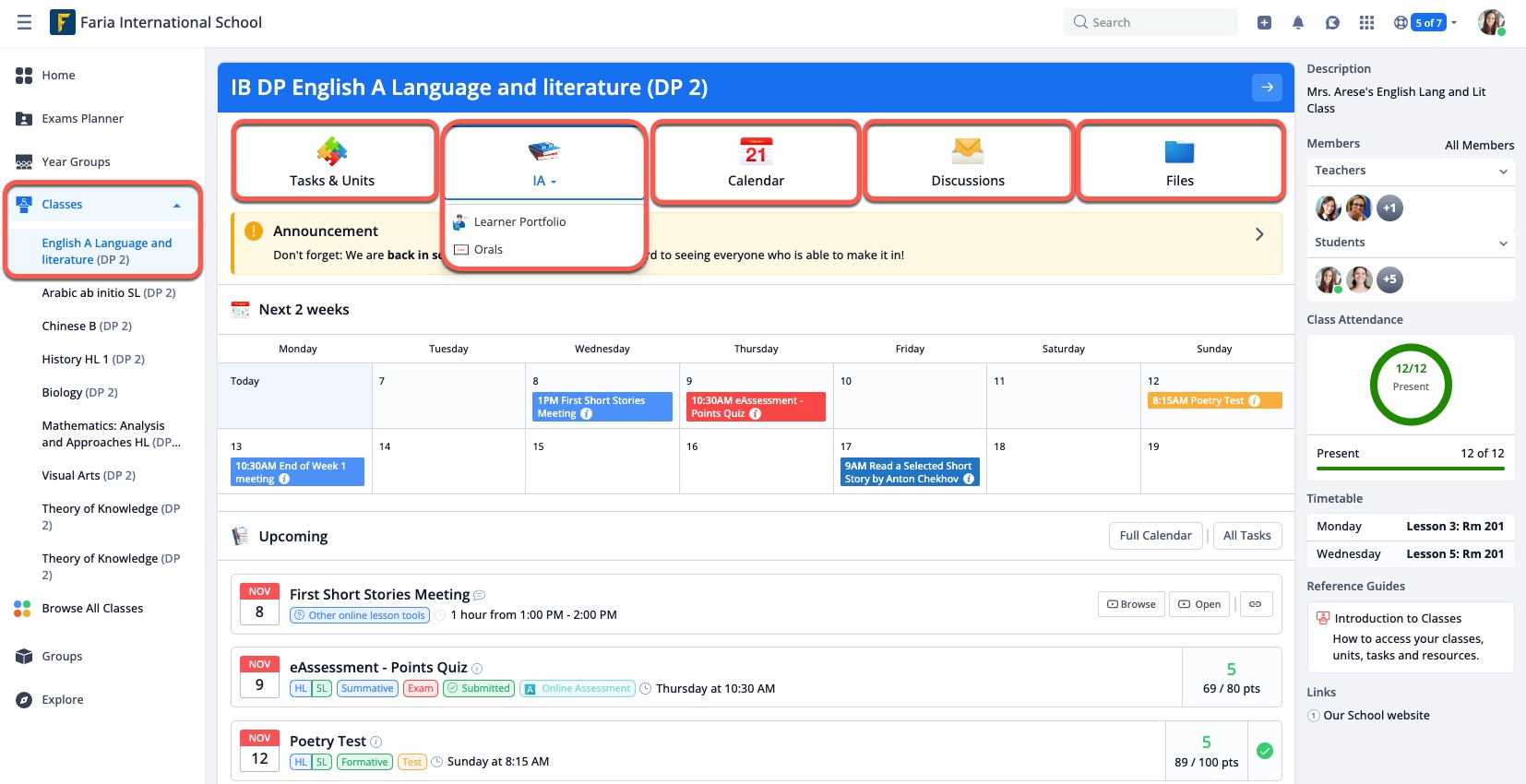 Navigating ManageBac+ as a Student – ManageBac+ Help Centre