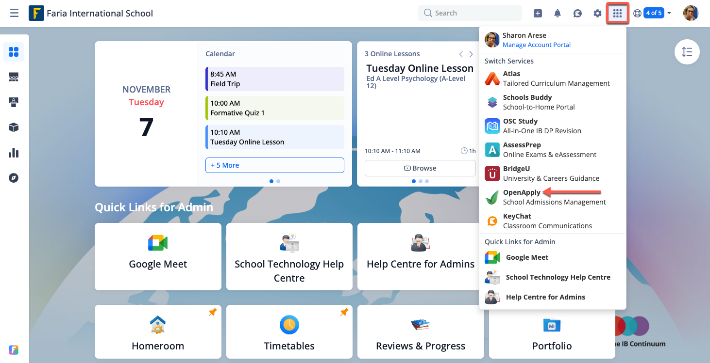 ManageBac+ Integration with OpenApply for Admissions, Enrolment & Faria Unified Family ...