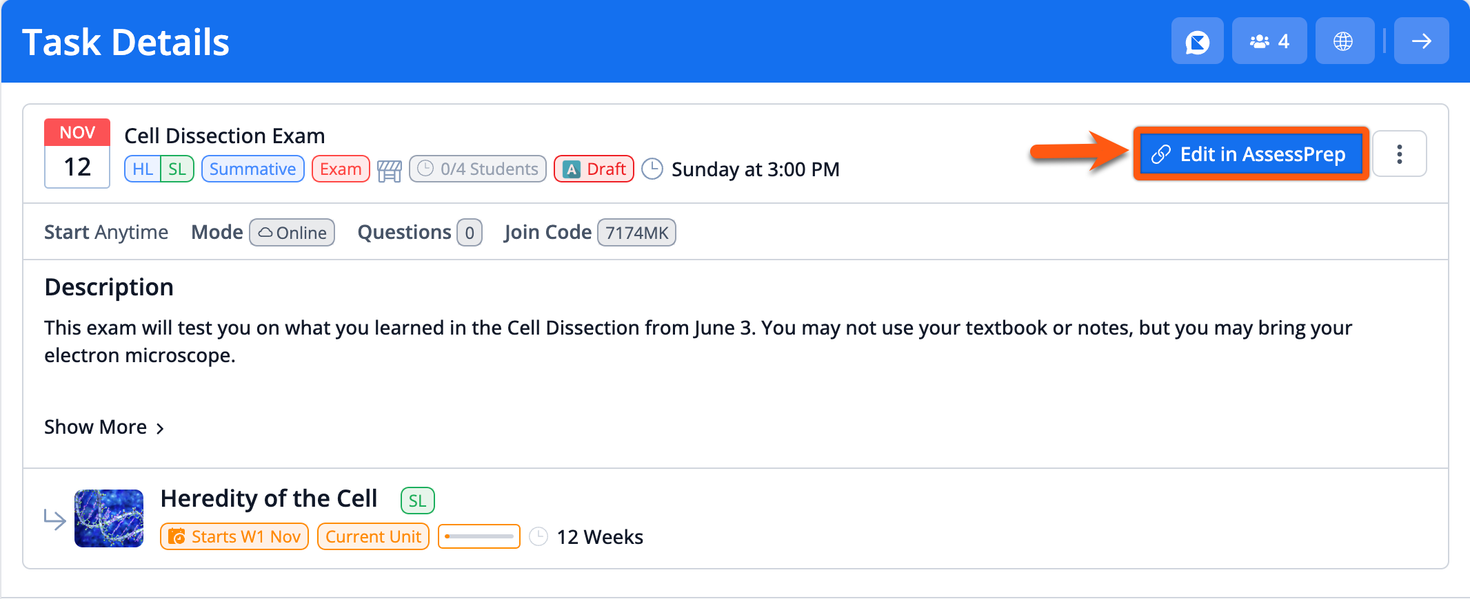 Creating an AssessPrep Online Assessment using a ManageBac+ Task ...