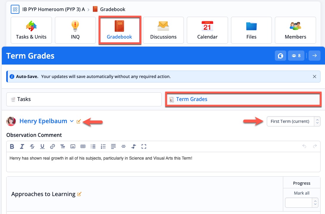 Submitting End of Term Grades, Comments & ATL Assessment via the ...