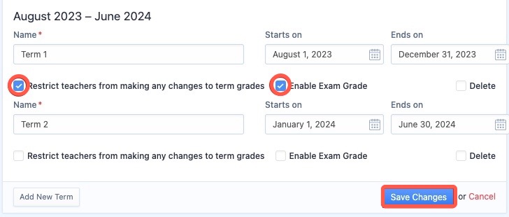 Configuring School General Settings (Languages, Academics, Year Levels, Terms) – ManageBac