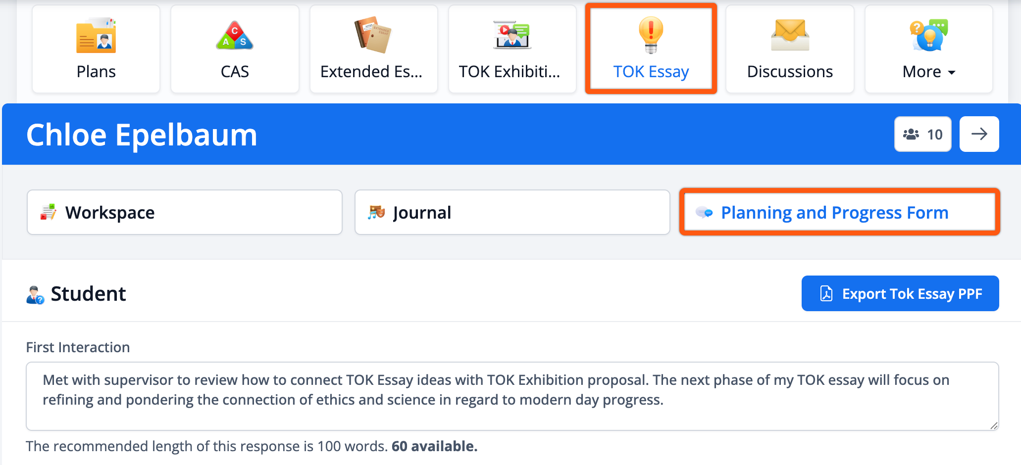 Planning & Progress Forms (PPF) for Extended Essay (EE) and Theory of ...