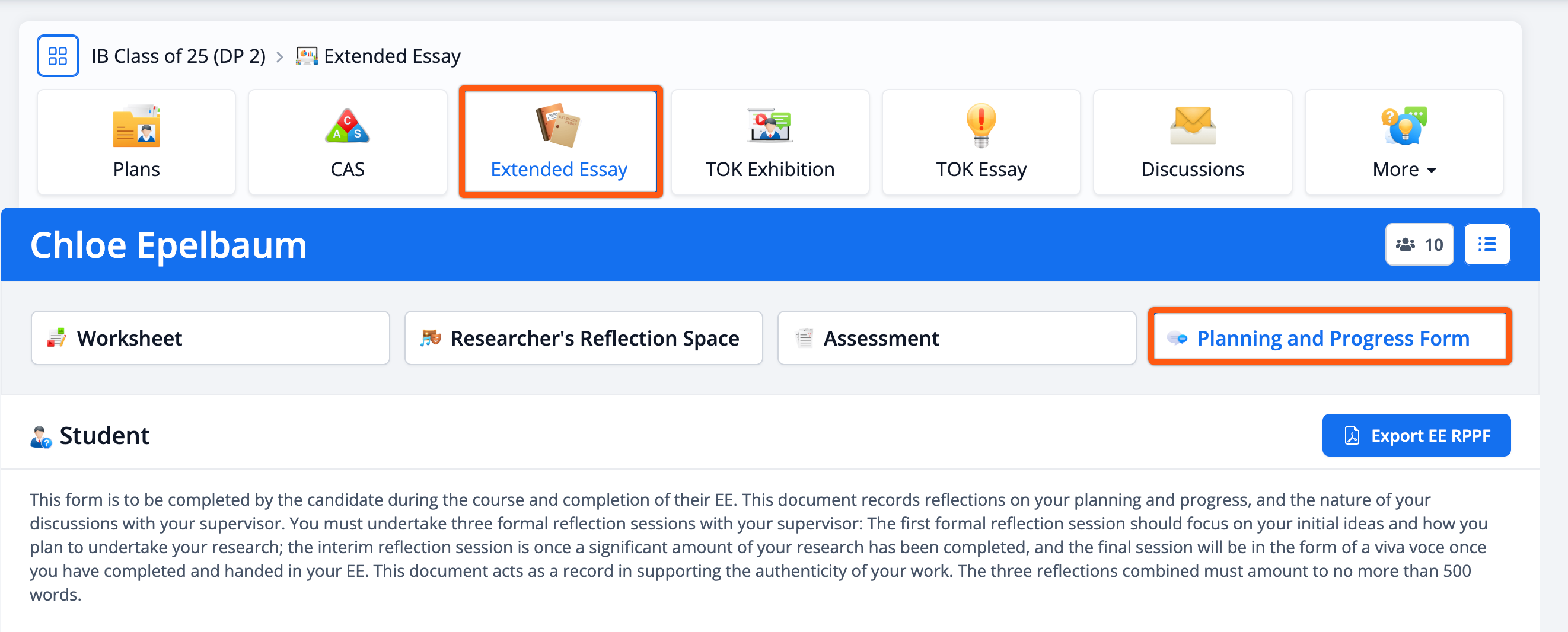 Planning & Progress Forms (PPF) for Extended Essay (EE) and Theory of ...