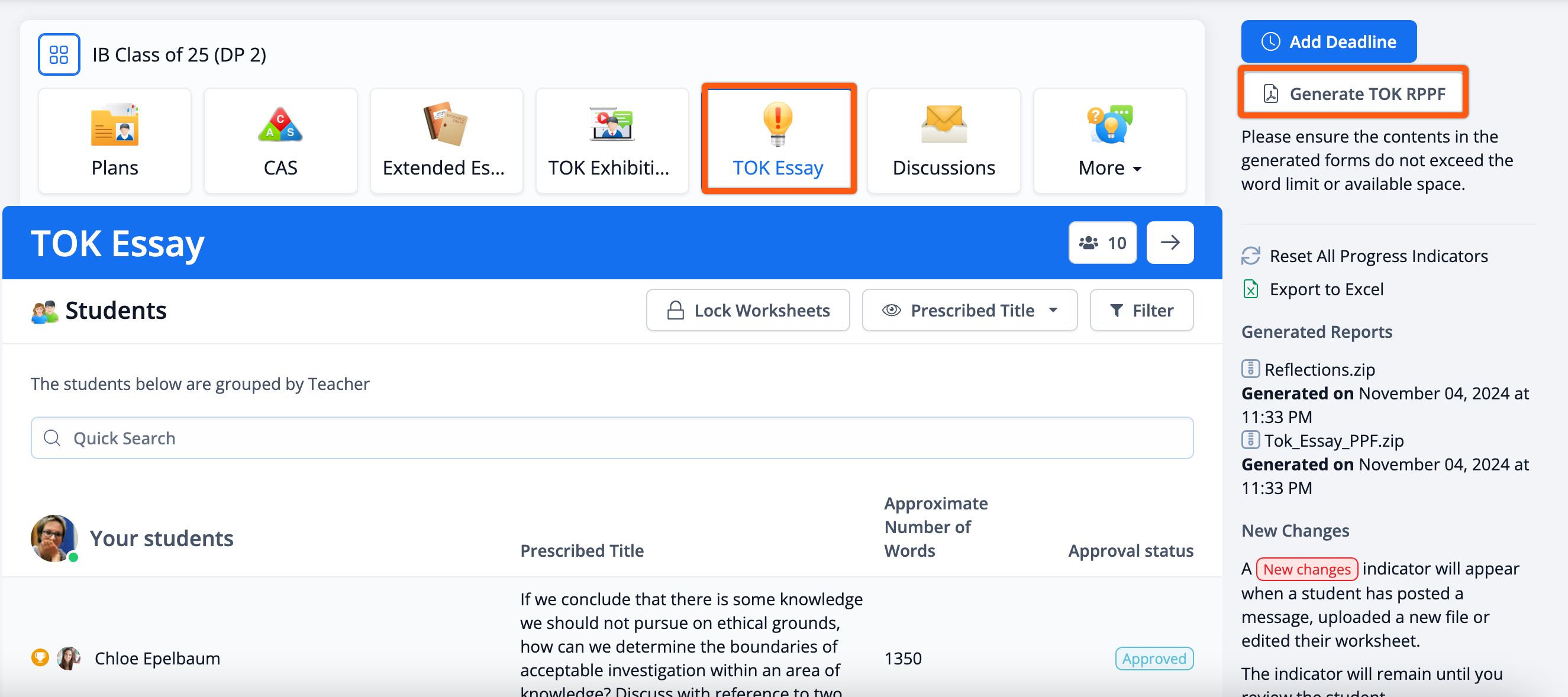 Planning & Progress Forms (PPF) for Extended Essay (EE) and Theory of ...