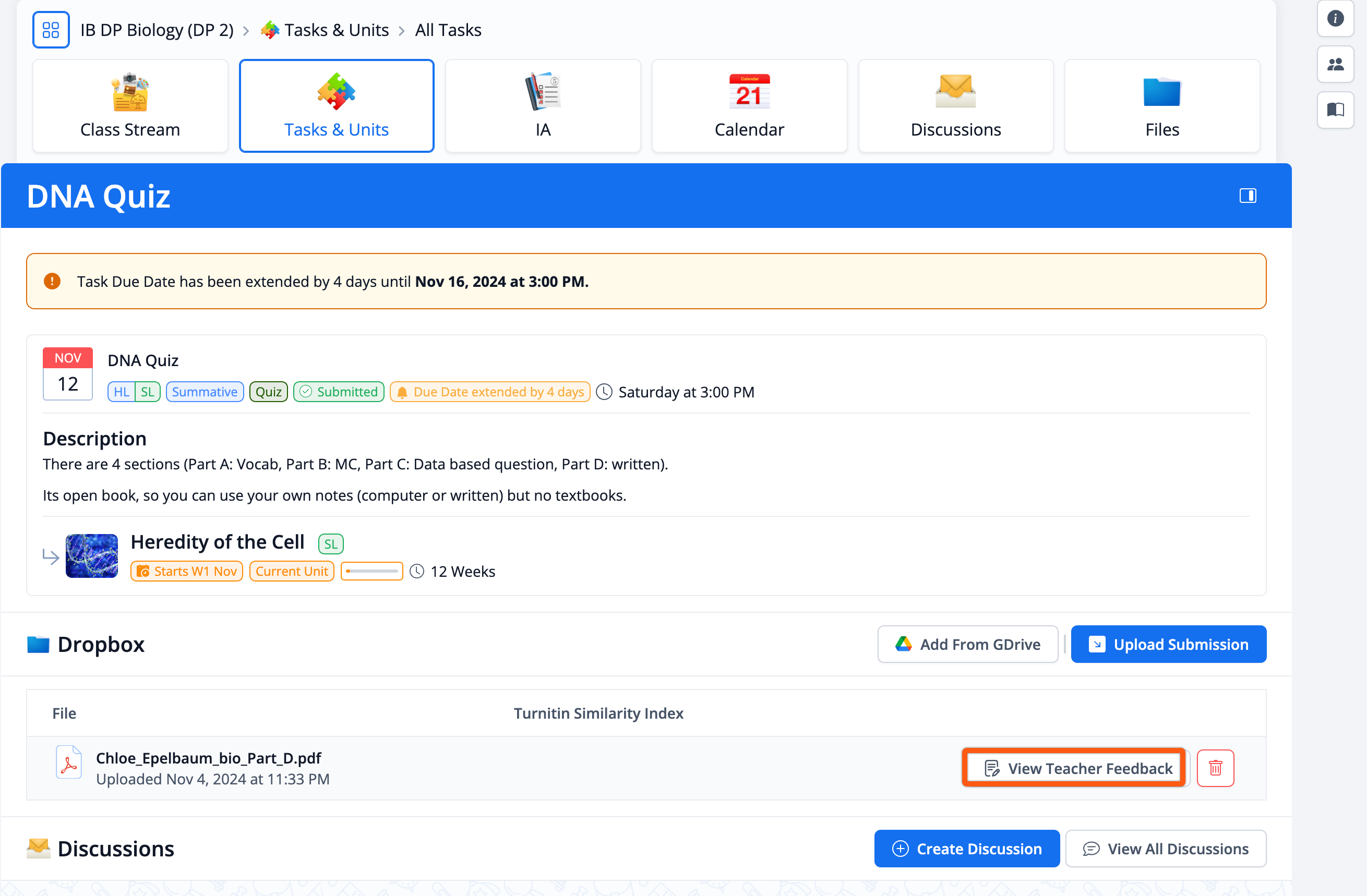 Viewing Task deadlines & Submitting Coursework – ManageBac+ Help Centre