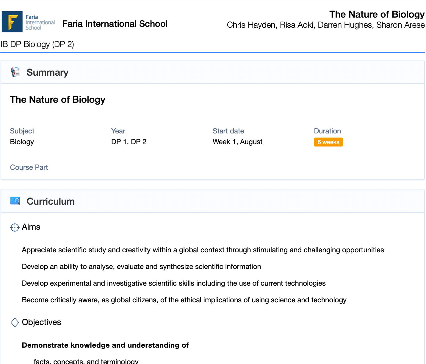 Creating & Editing Unit Plans QuickStart Guide – ManageBac+ Help Centre